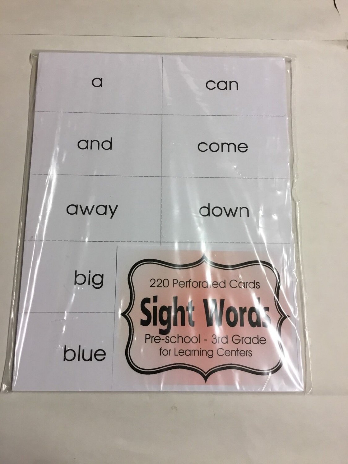 220 Sight Words - Flash Card Kit Prekindergarten - Third Grade words