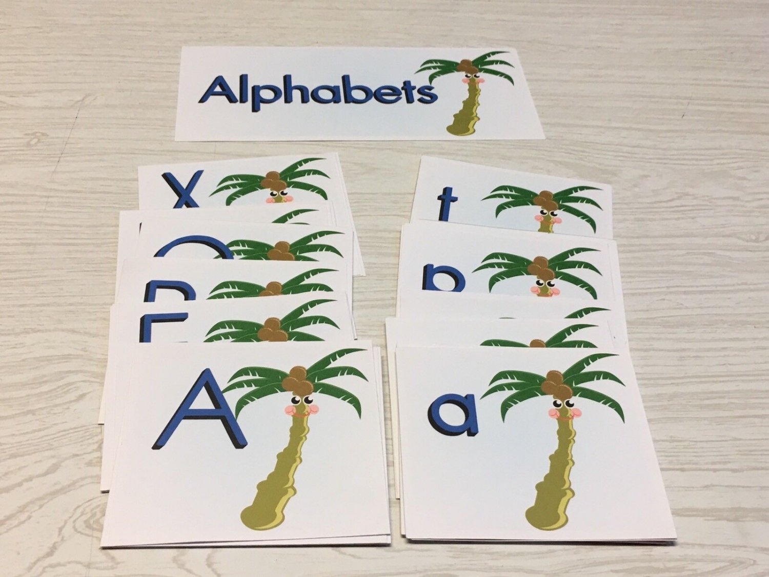 Chicka Chicka Boom - Coconut Tree Themed Alphabet Cards - 53 Laminated ...