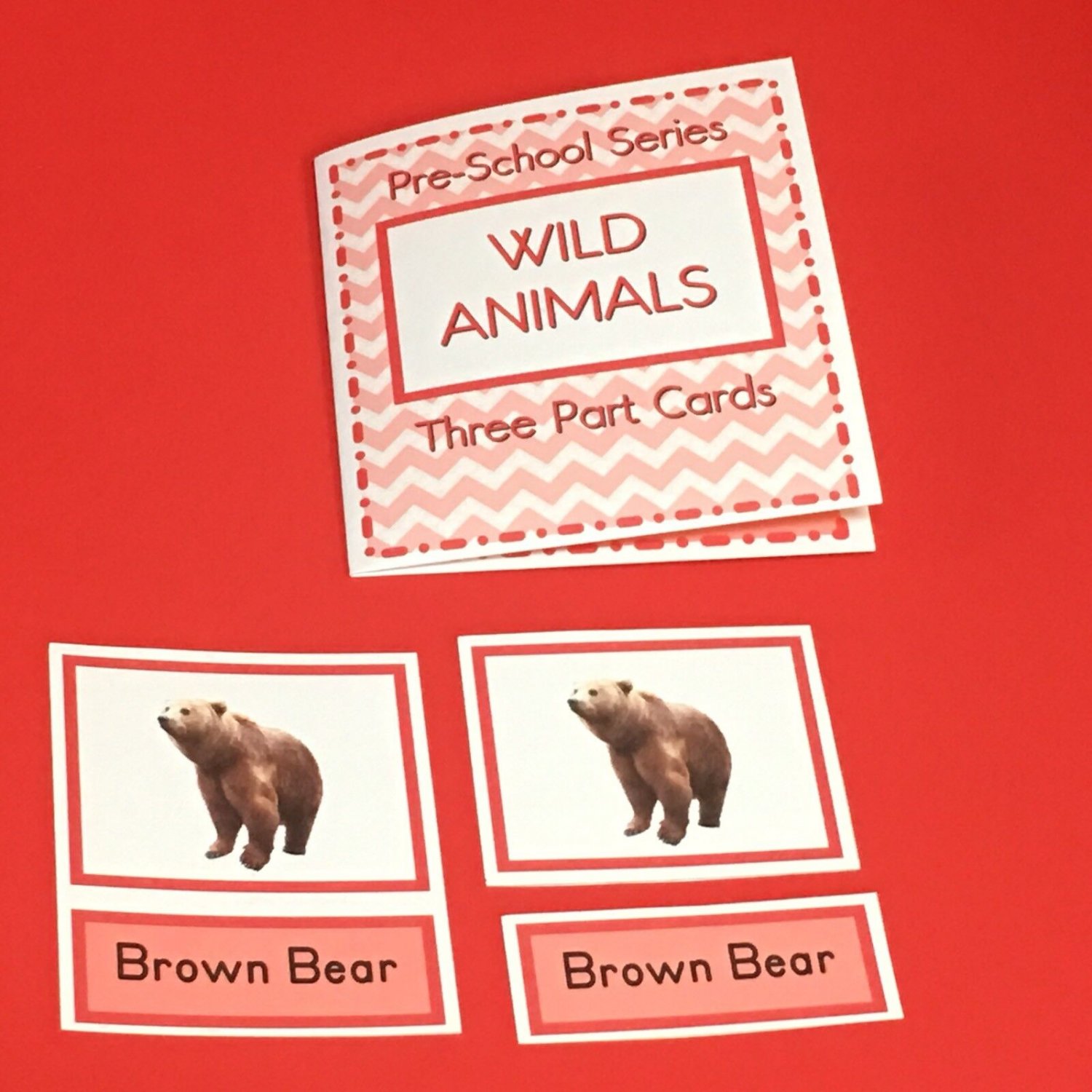 Wild Animals Zoology Series - Montessori 3 Part Card - Laminated 30 ...