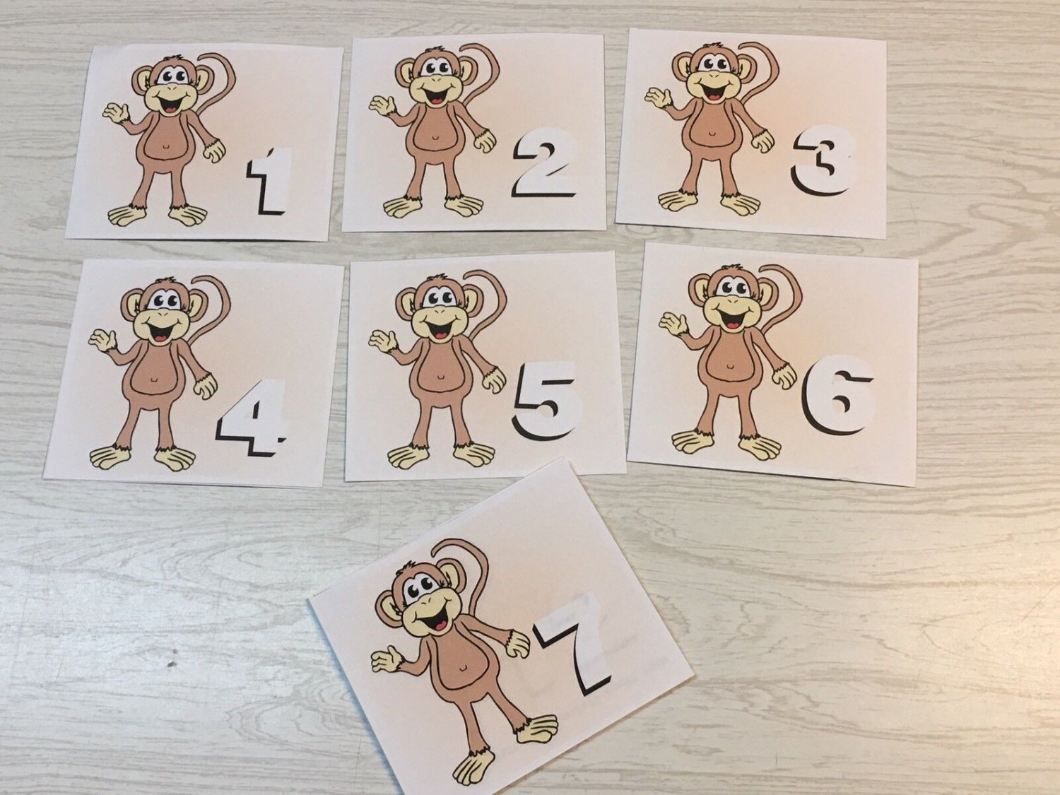 Monkey - Numbers 0 - 30 - Laminated Activity Cards