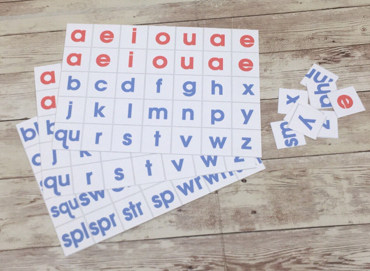Phonics - Letter / Phonemic Sound Tiles - Word Building Set - Laminated