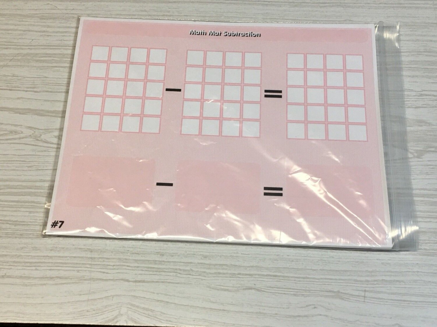 Classroom Set of 10 - Laminated Math Work Mats - Dry Erase #07