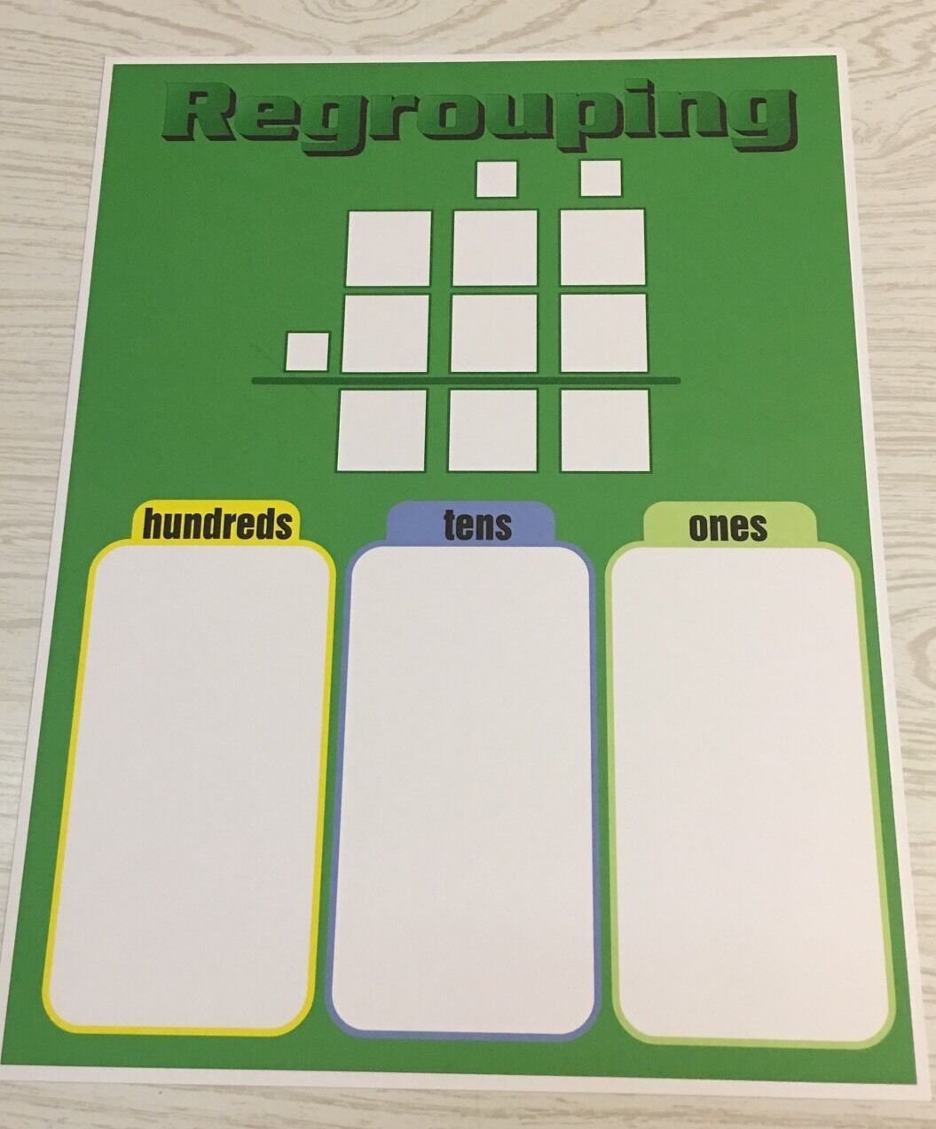 Regrouping - Math Mats for Learning Center - Laminated Mat- Teaching ...