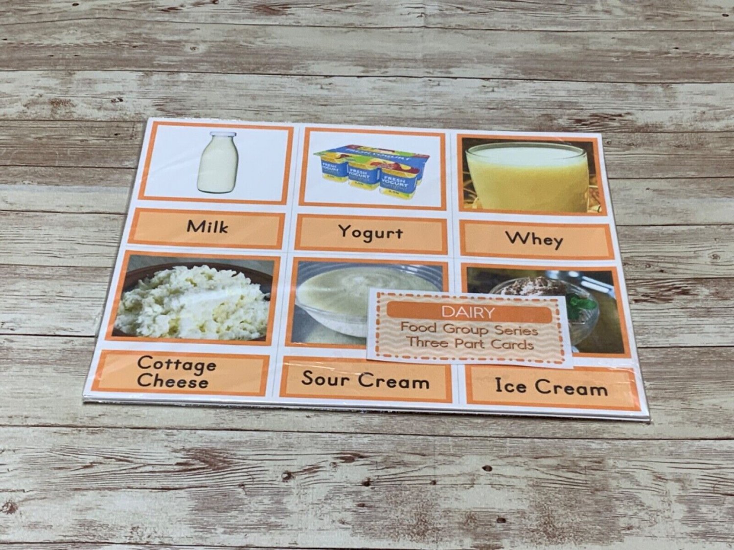 Dairy - Food Groups Series - Montessori Three Part Card - (PRINTED) DIY