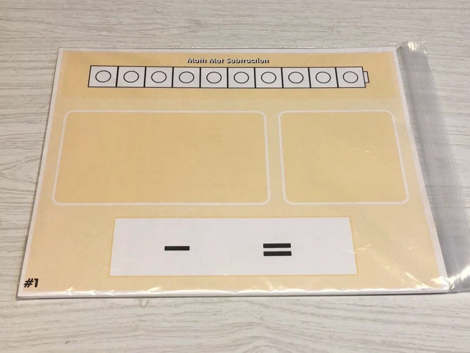 Classroom Set of 10 - Laminated Math Work Mats - Dry Erase #01