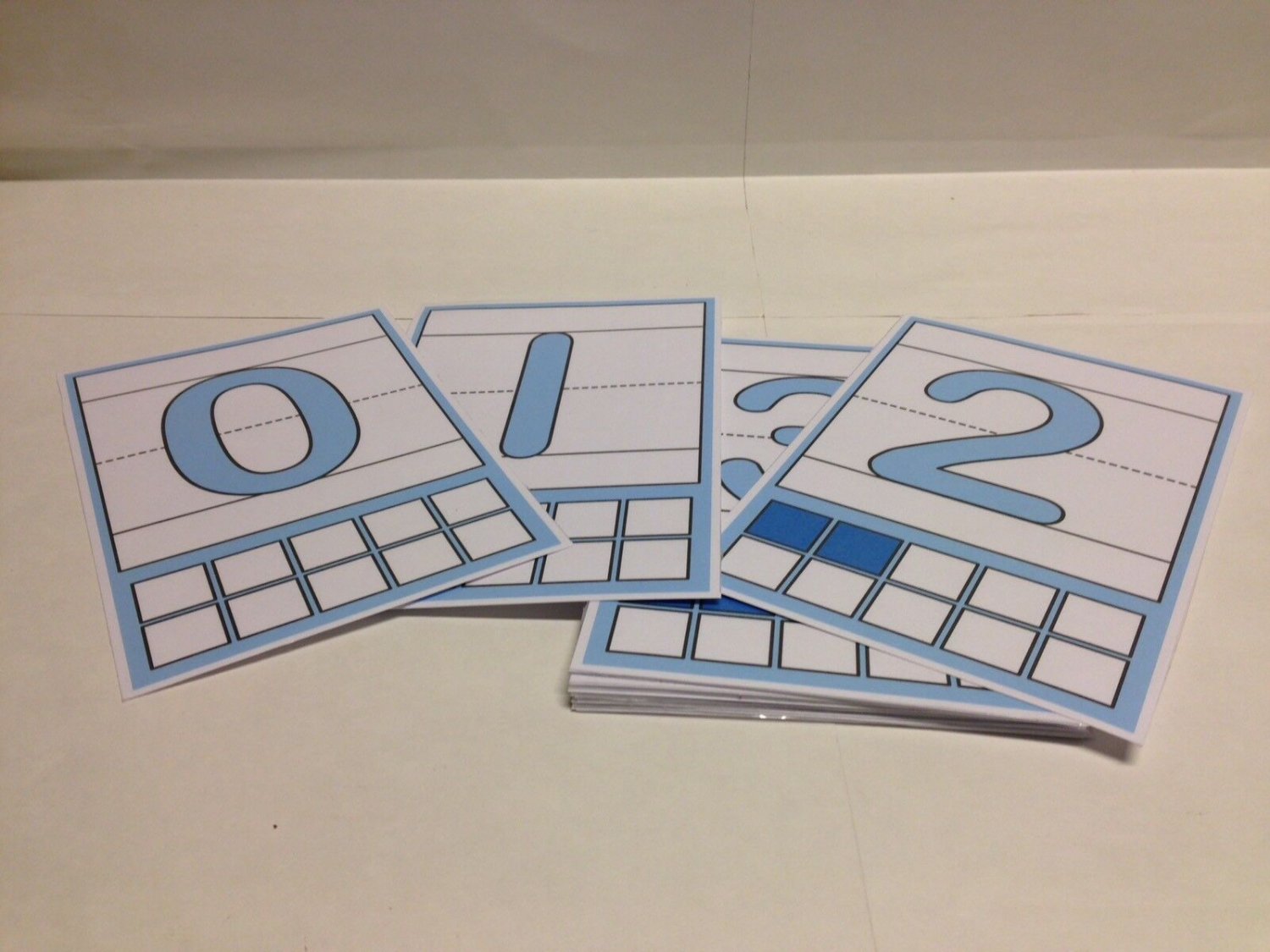 Number Ten-frame Cards - Playdoh wipe-n-write - 24 Laminated cards