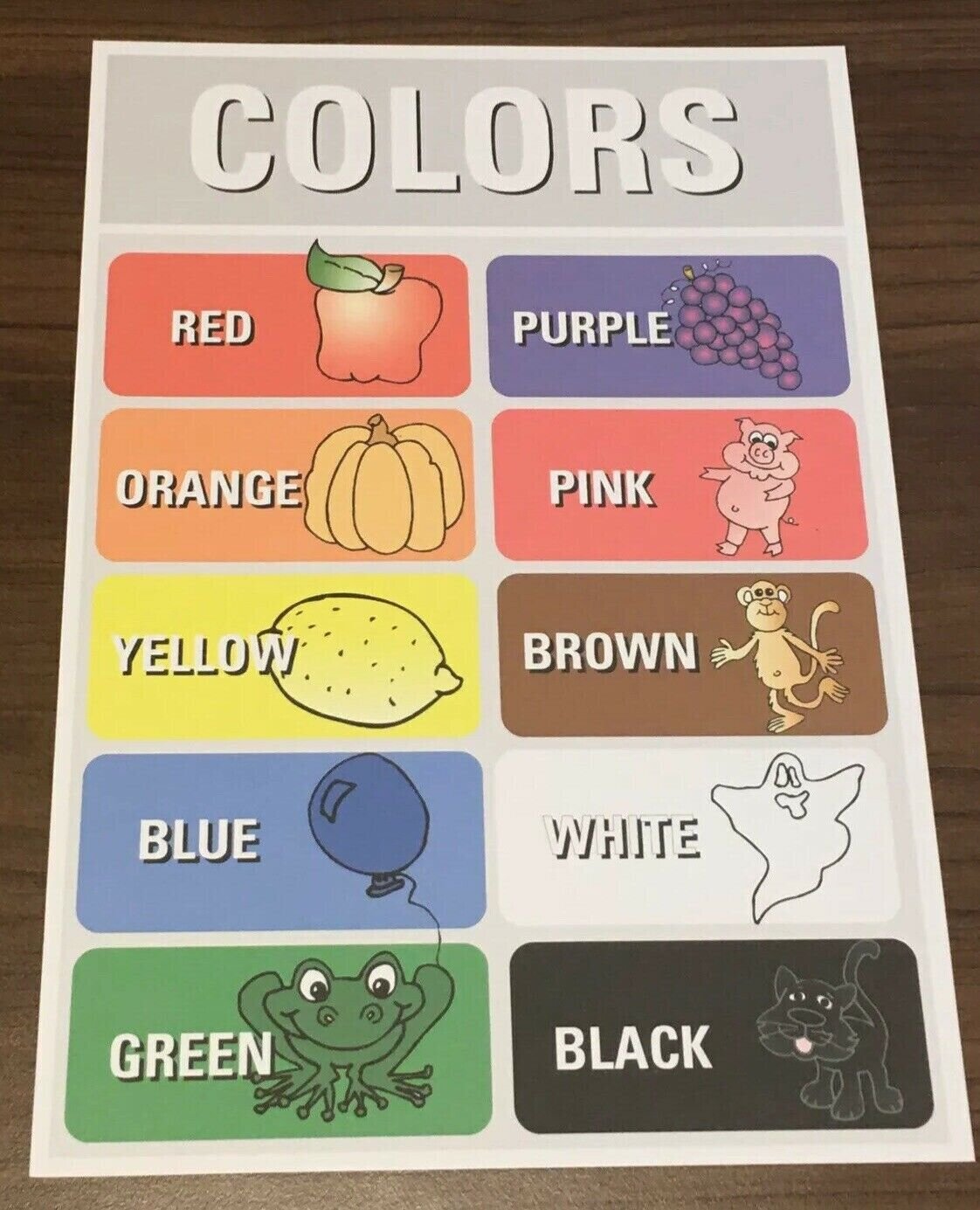 Color - 13 x 19 - Educational poster for Kindergarten or Preschool