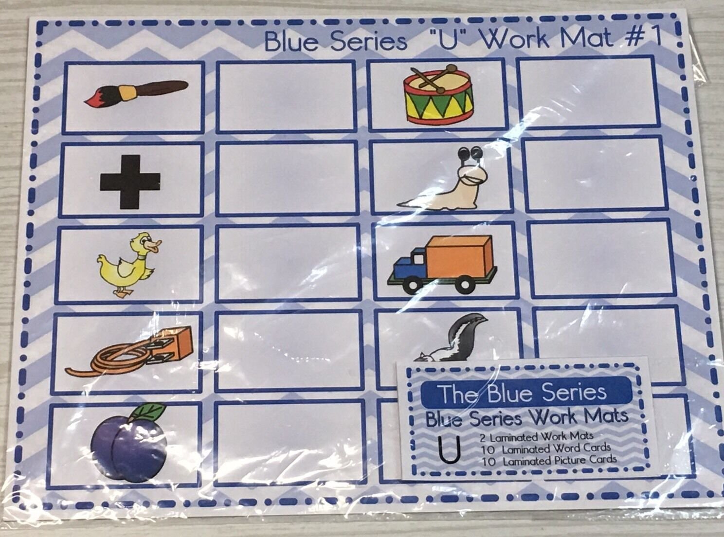 The Blue Series - Vowel U Work Mats (20 cards-2 Laminated WorkMats ...