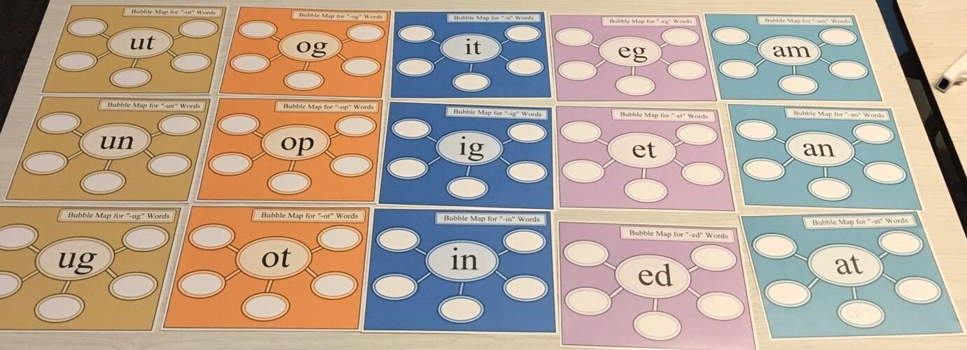 15 Short Vowel Bubble Maps - Language Mats - CVC Words - Laminated Dry ...