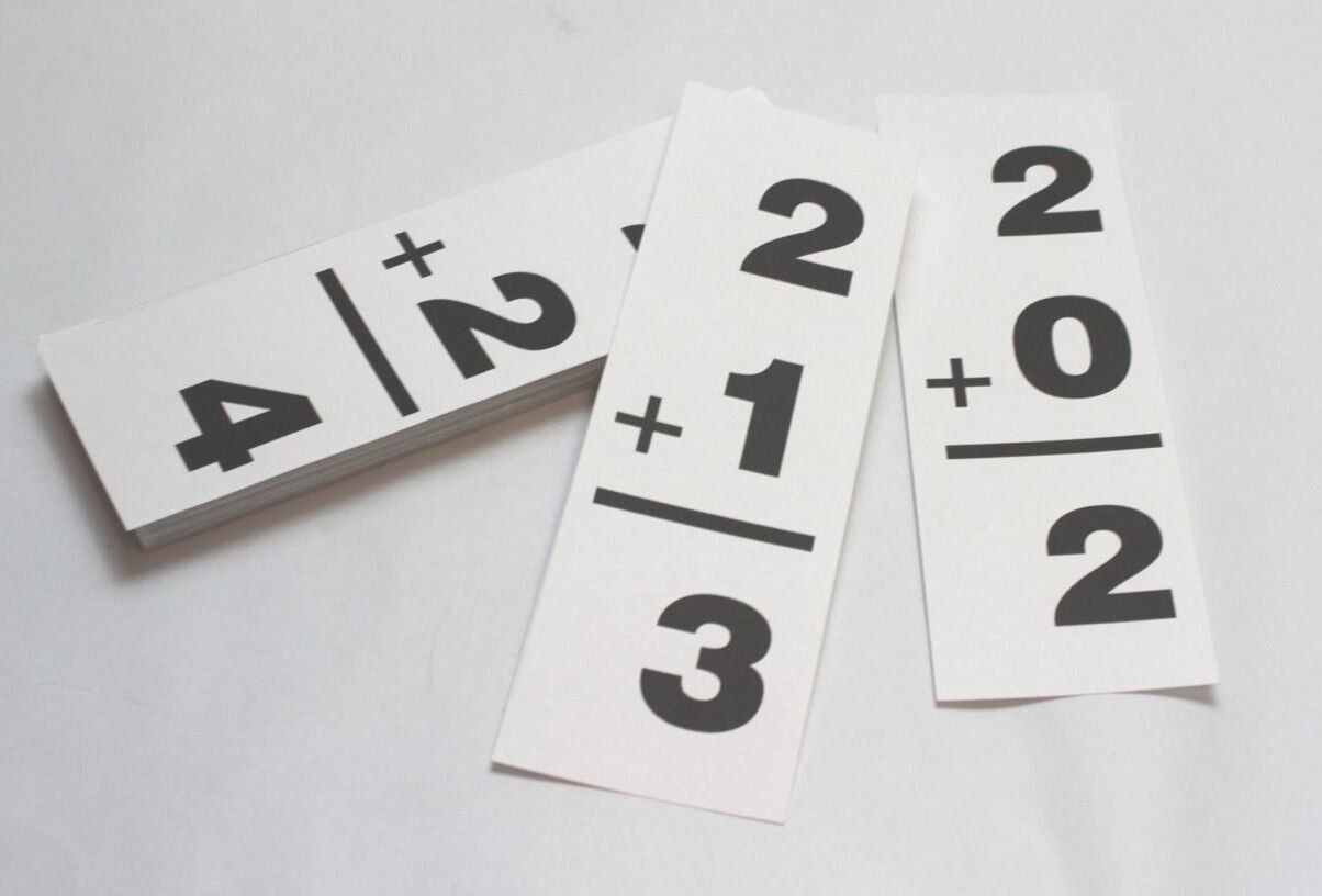 Addition Facts Deck - 100 cards - Math Manipulative - Homeschool Preschool