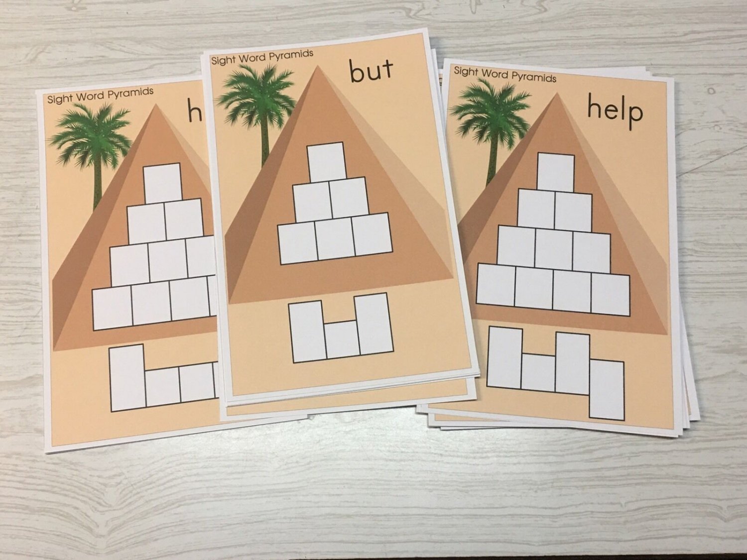 32 Sight Word Pyramids - Dry Erase - Laminated Activity Set - Teaching ...
