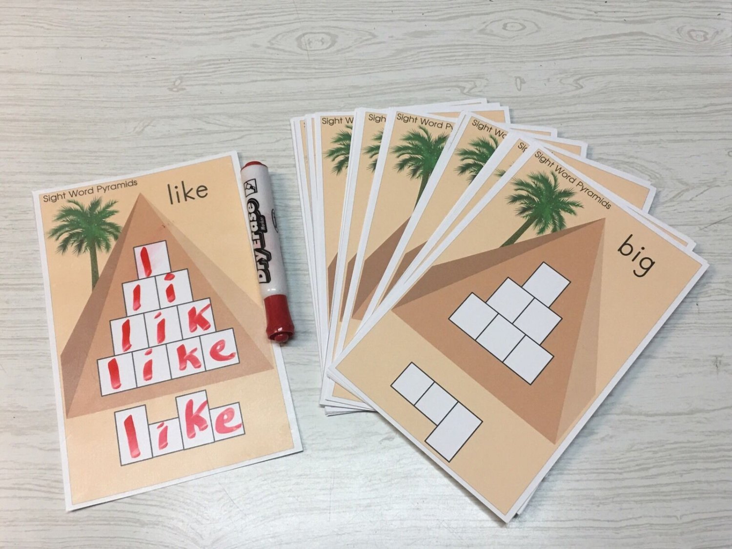 32 Sight Word Pyramids - Dry Erase - Laminated Activity Set - Teaching ...