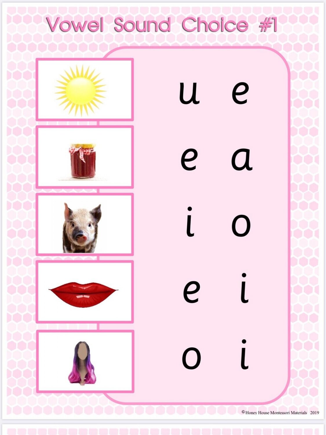 PINK SERIES | Montessori Activity - Vowel Sound Choice | Educational ...