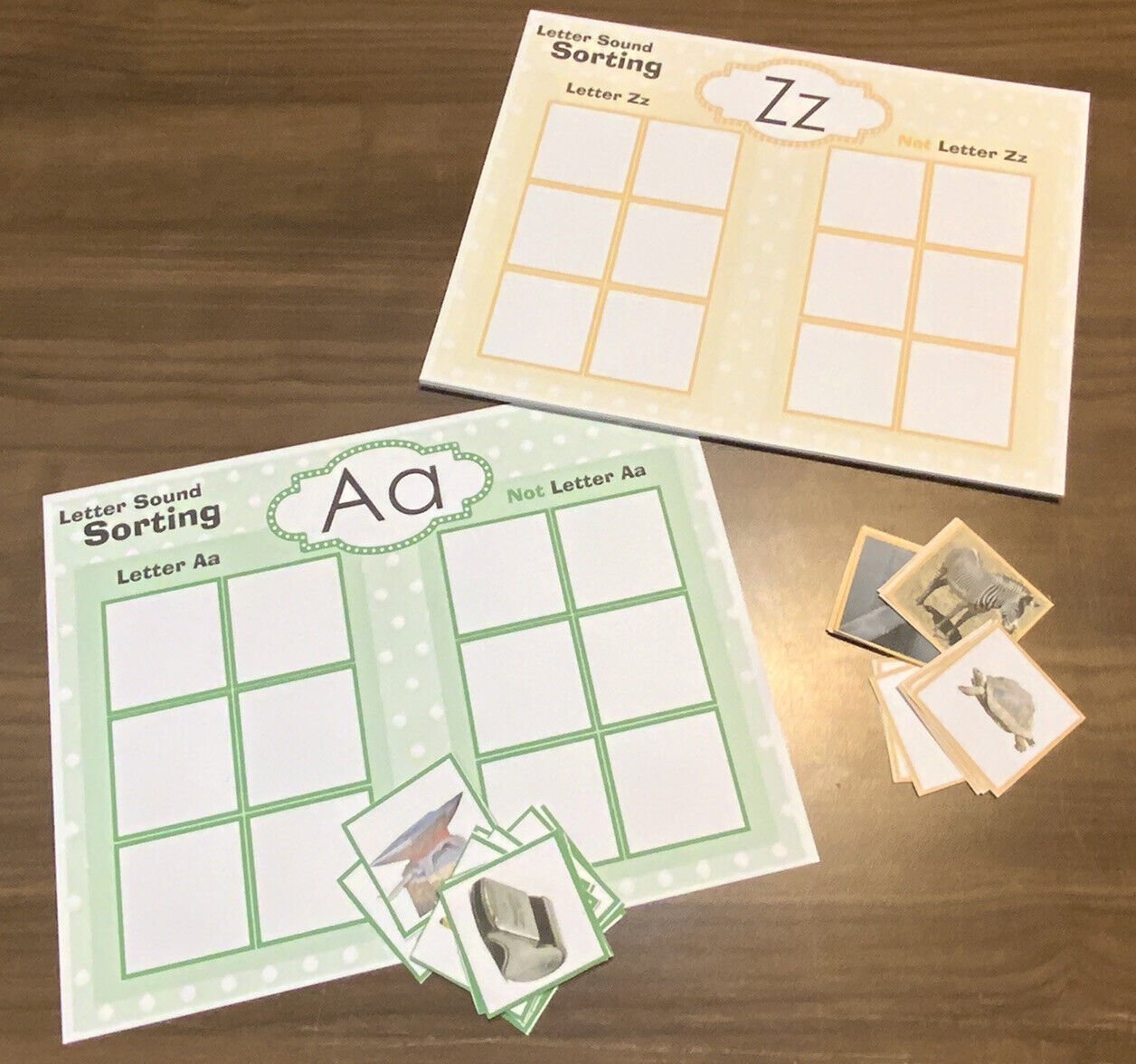 Aa - Zz Letter Sound Sorting Complete - Games PRINTED UNCUT