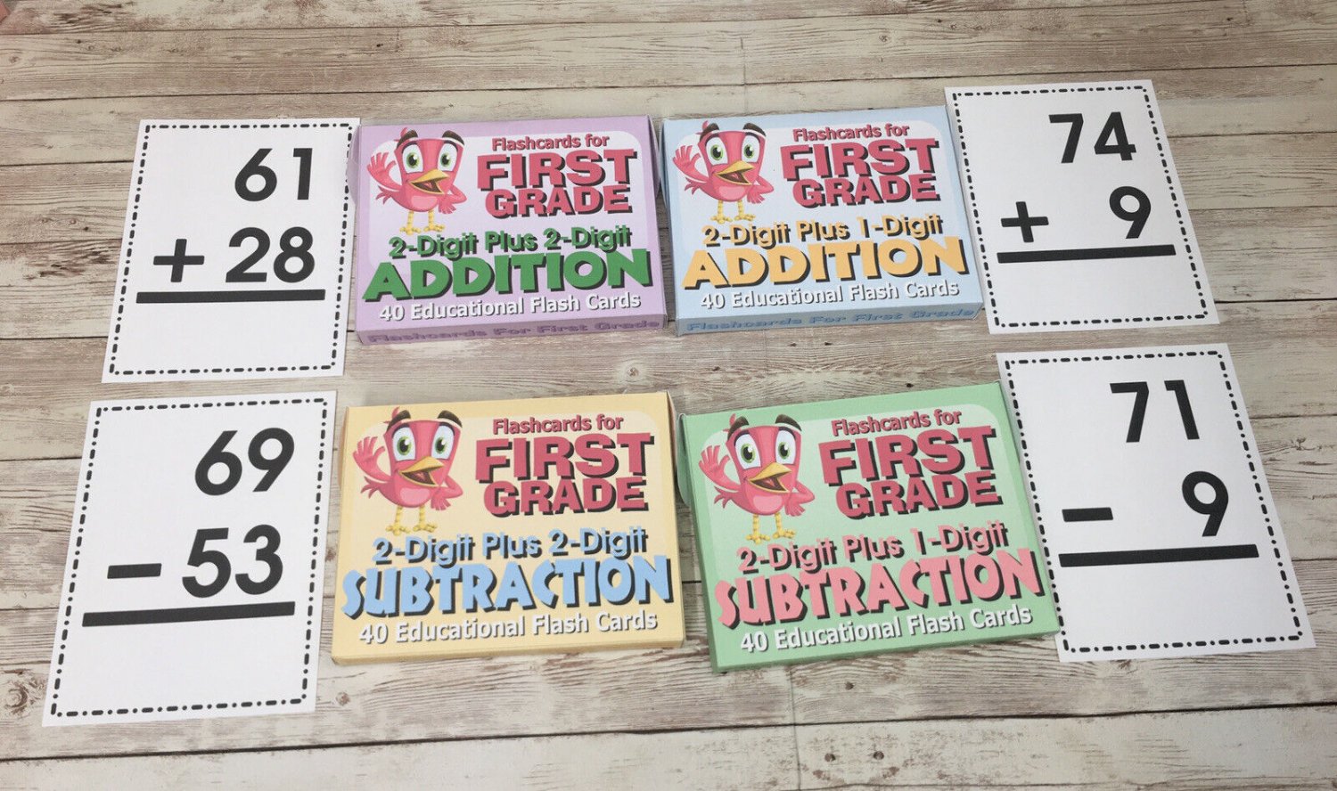 Combo Math Fact - Flash Cards for First Grade - Teaching supplies