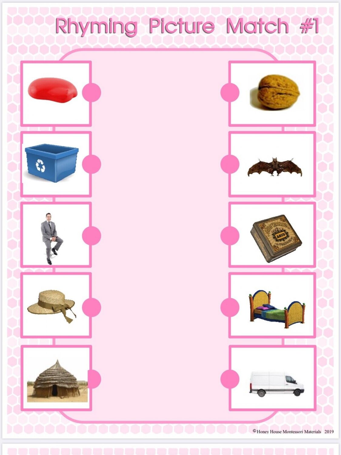 PINK SERIES | Montessori Activity - Rhyming Picture Match | Educational ...