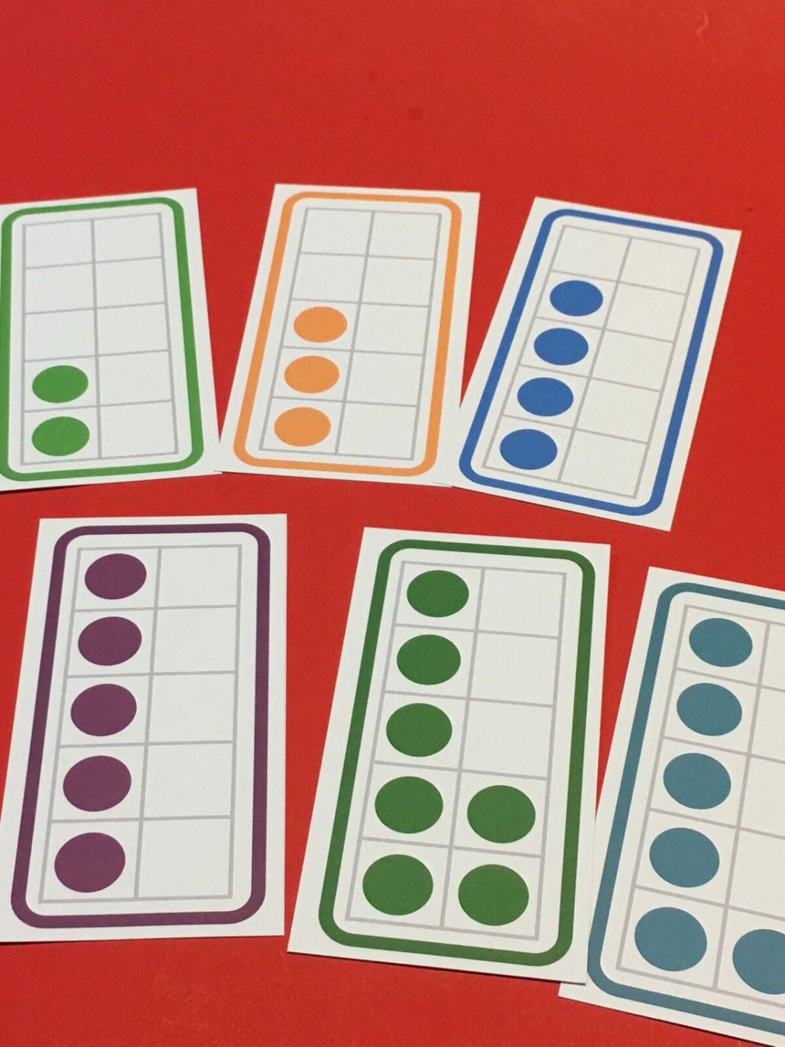 Rainbow Tens Frames - 66 Cards - Laminated Dry Erase cards - Teaching ...