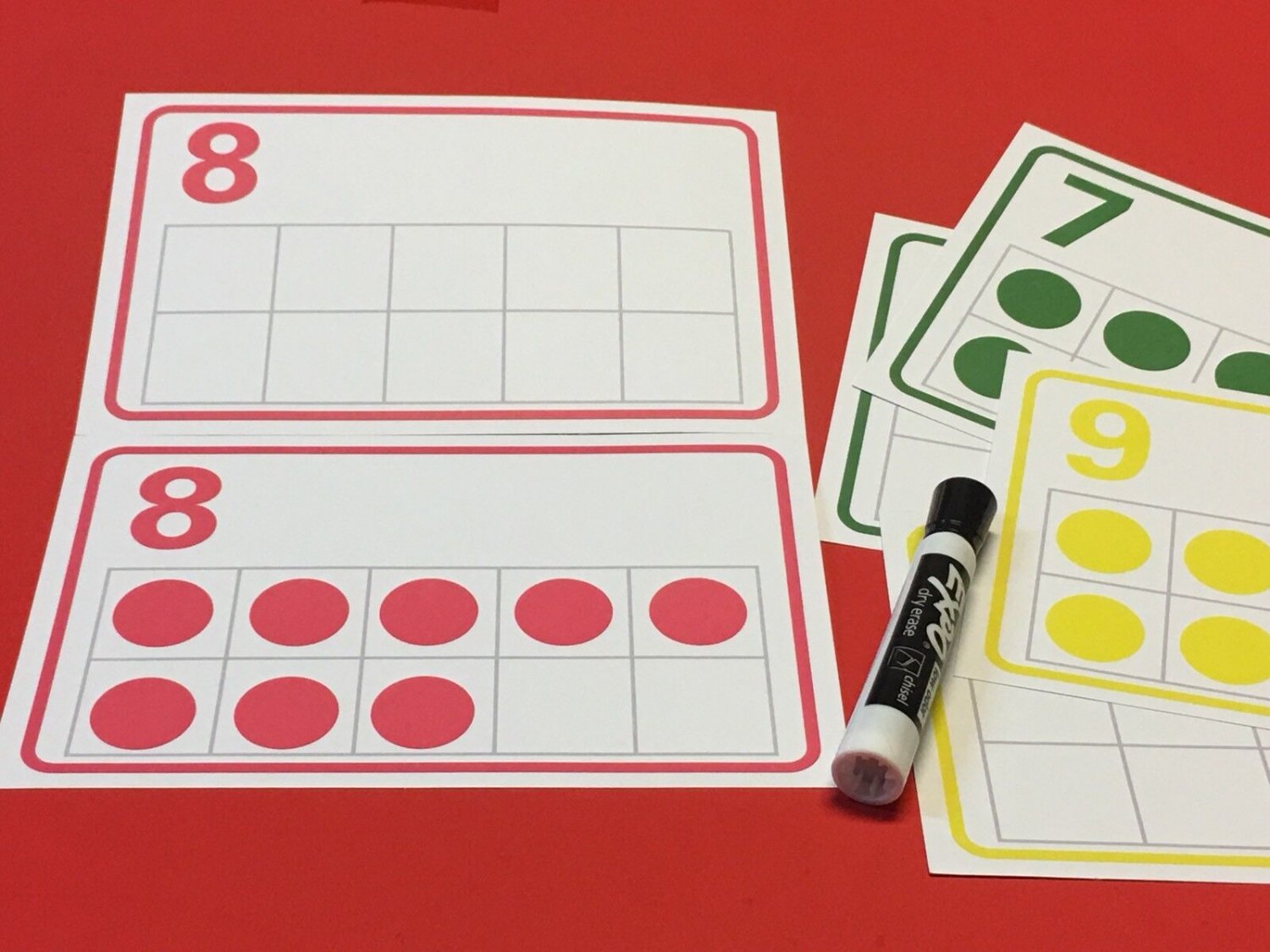 0-10 Tens Frames Two Ways - Laminated Dry Erase cards - Teaching supplies