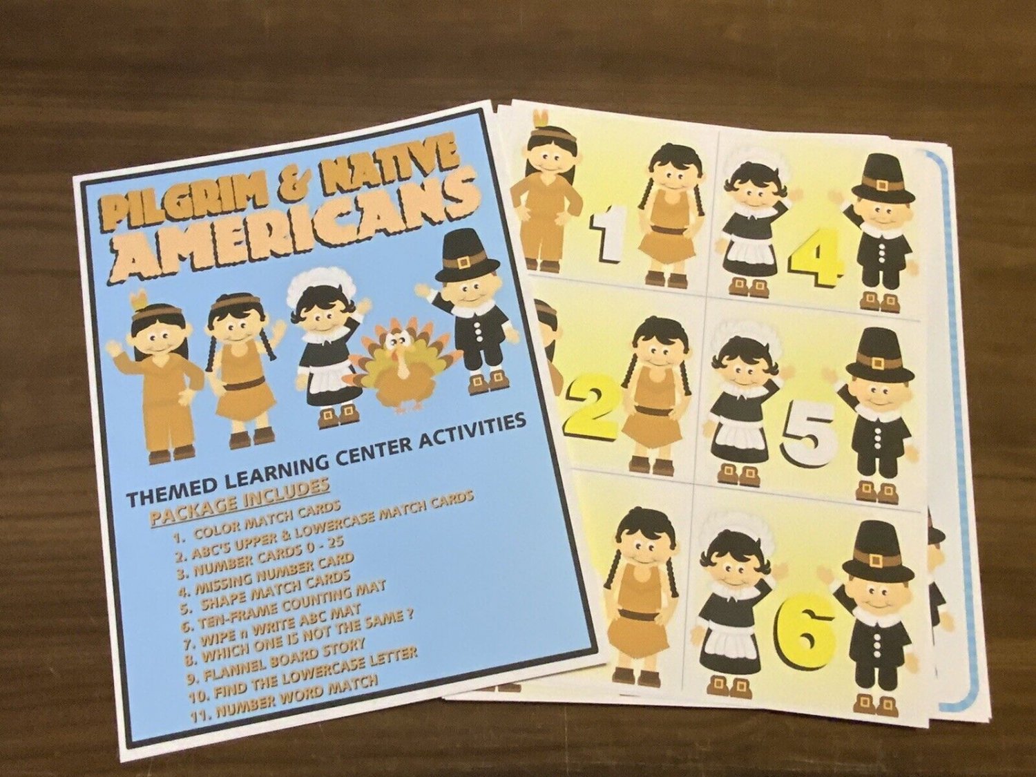 PIlgrams & Native Americans - THEMED Learning Activities Package- LAMINATED