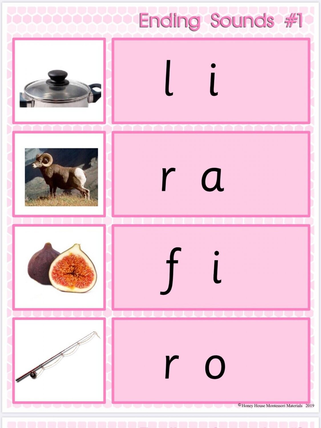 PINK SERIES | Montessori Activity - Ending Sounds | Educational ...