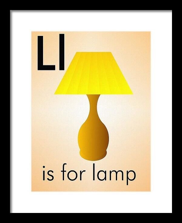 L is for Lamp - Art Print Home Decor Wall Art - Flashcard (frame not ...