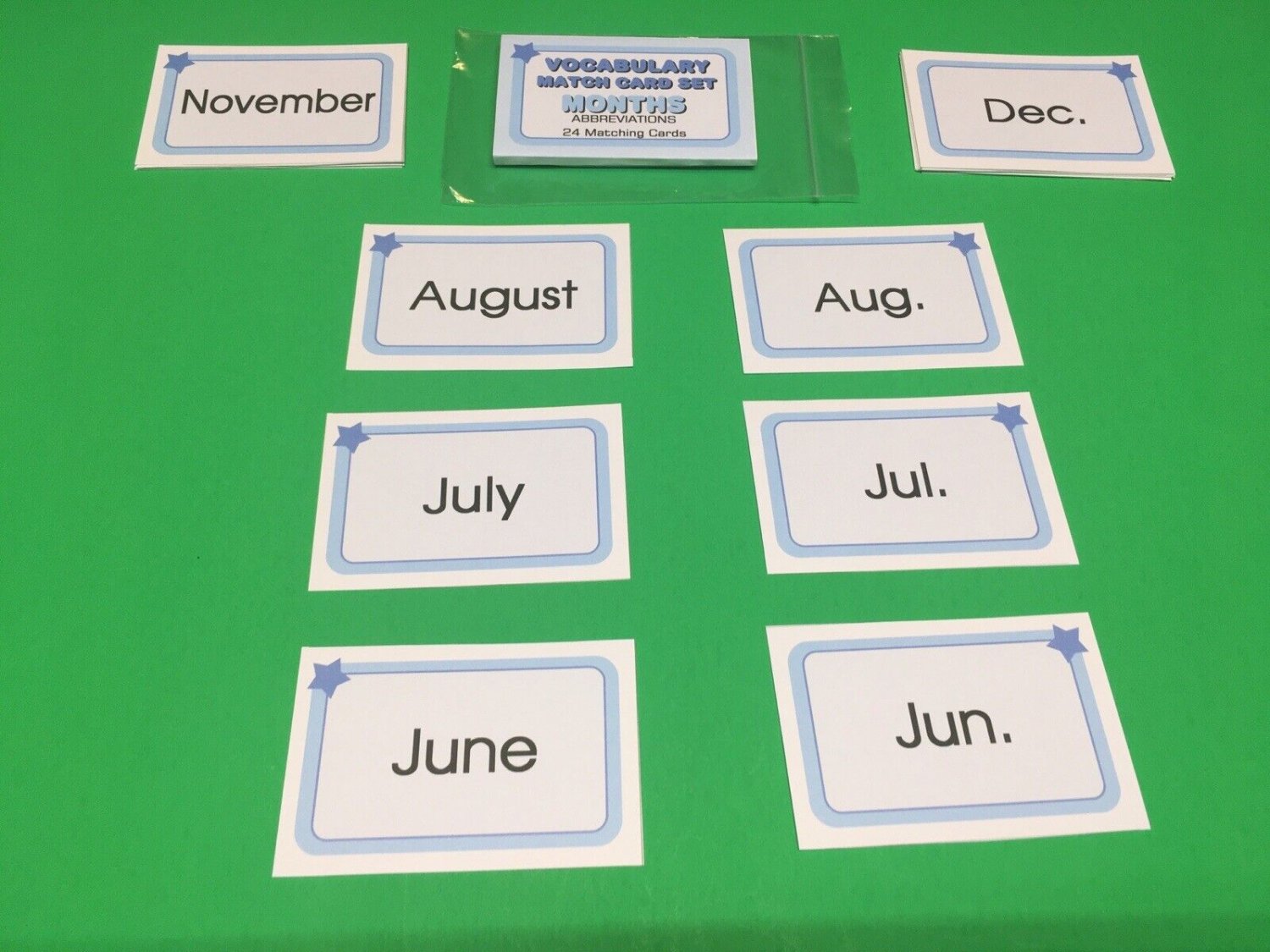 Months - Abbreviation - Learning Flash Cards For Kids - Educational