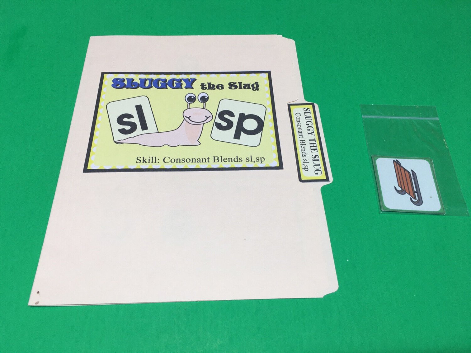 Sluggish The Slug - Phonics Sl / Sp - DIY File Folder game - Printed ...
