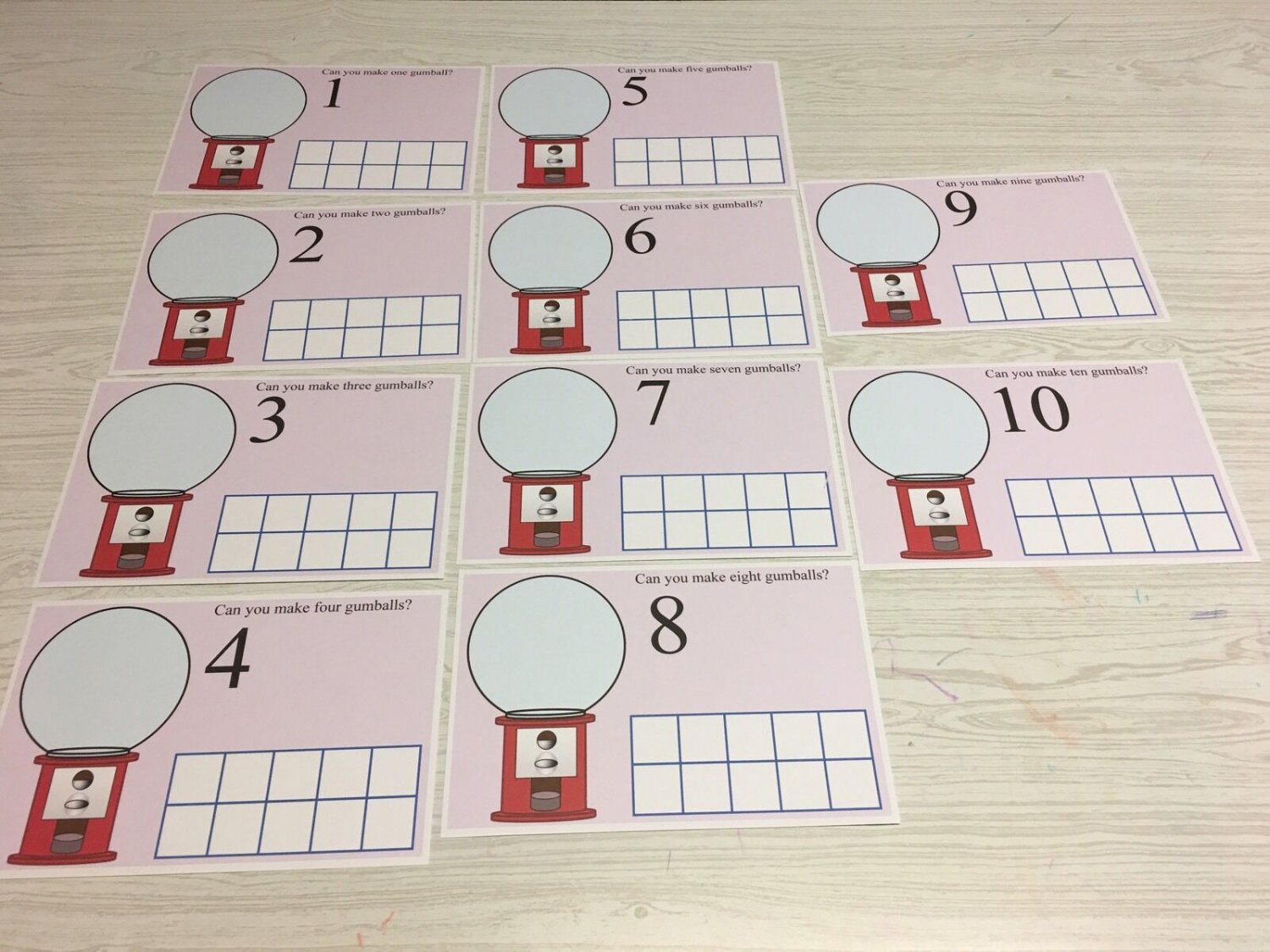 Gumball Count - Dry Erase - Laminated Activity Set - Teaching Supply ...