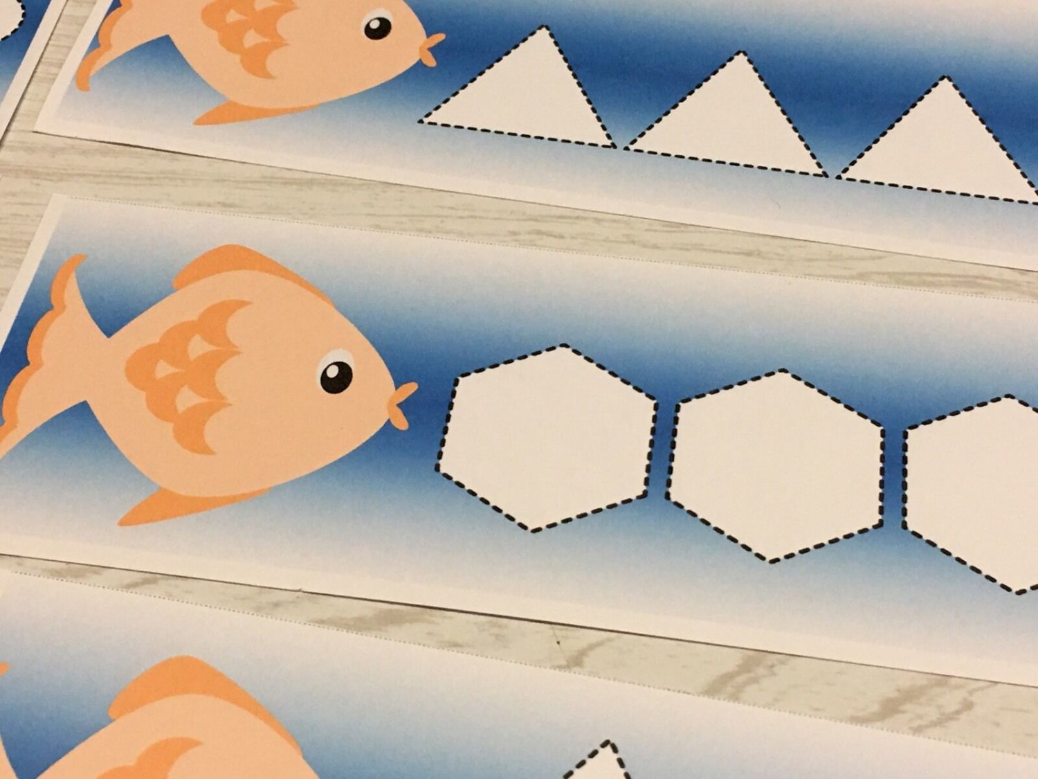 Goldfish - Shapes Tracing - Laminated Activity Set - Teaching Supplies