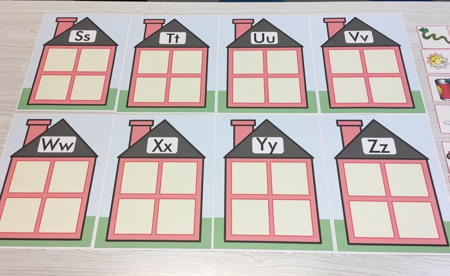 Alphabet House Game - Beginning Sounds - Learning Center S, T, U, V, W ...