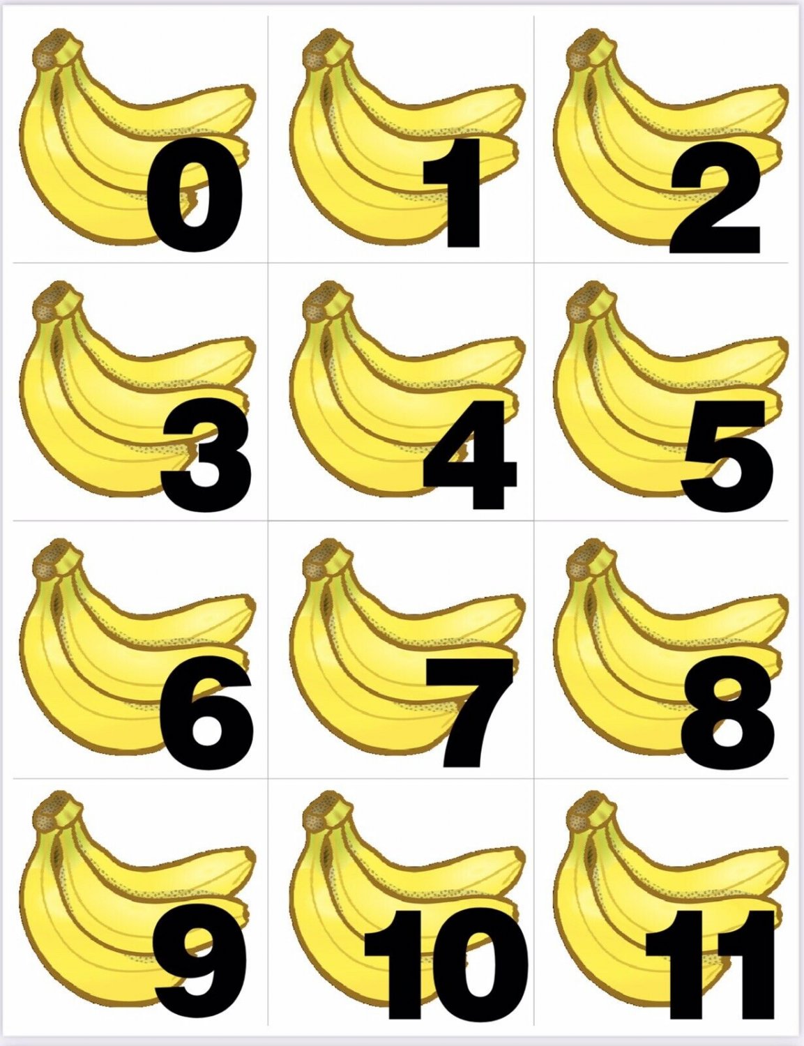 Bananas - Numbers 0-31 Pocket Chart Cards or Calendar Learning Resource ...
