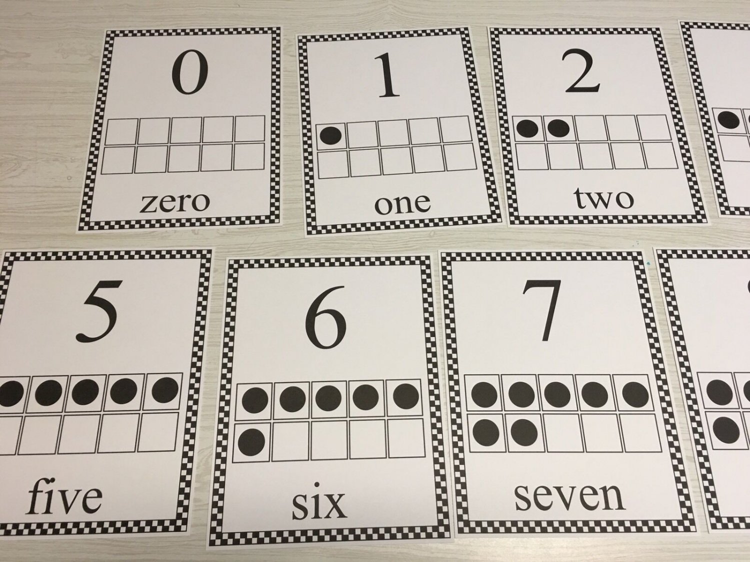 (set Of 7)8.5 x 11 Laminated NUMBERS w/ Counting Ten Frame - teaching ...