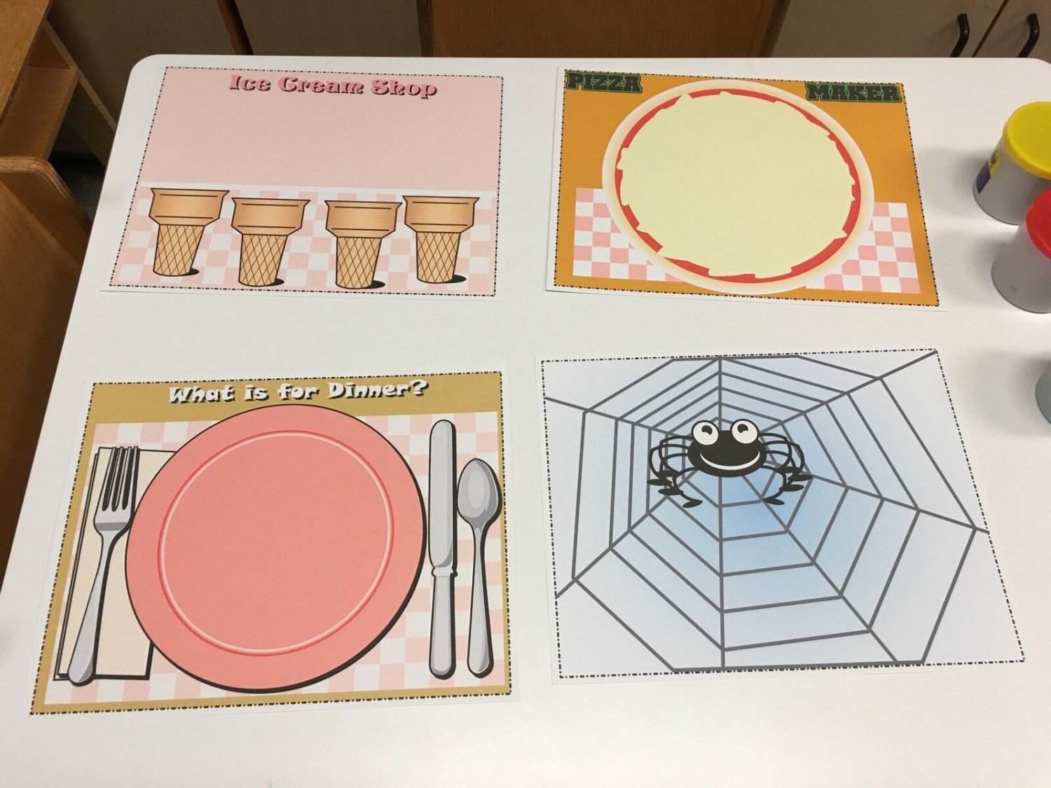 Playdoh Activity Mats - #5-8 Mats for Learning Center - Laminated Mats ...