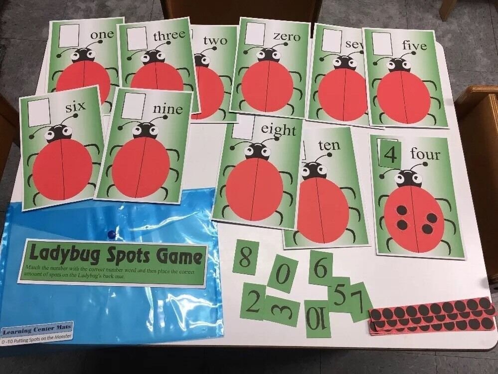 Ladybug's Spots Game Learning Center- Math - Laminated Mats