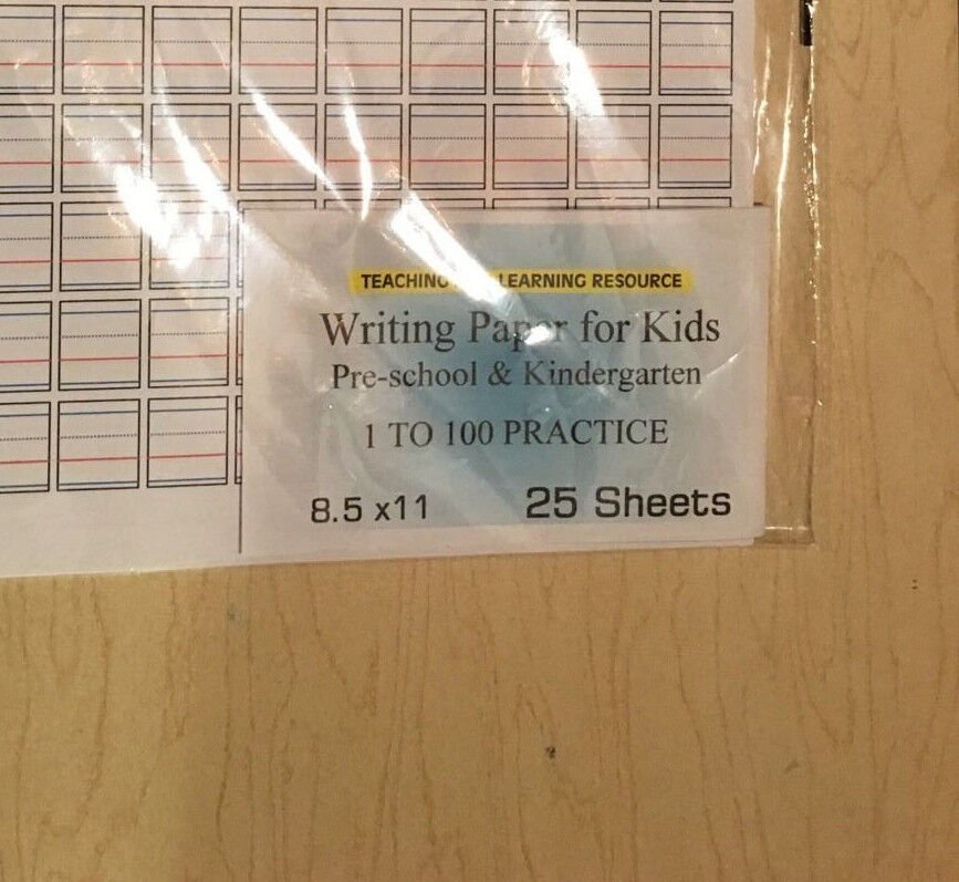 Writing Paper for Kids - NUMBERS TO 100 - 11X 8.5 in, 20 lb, 50 sheets