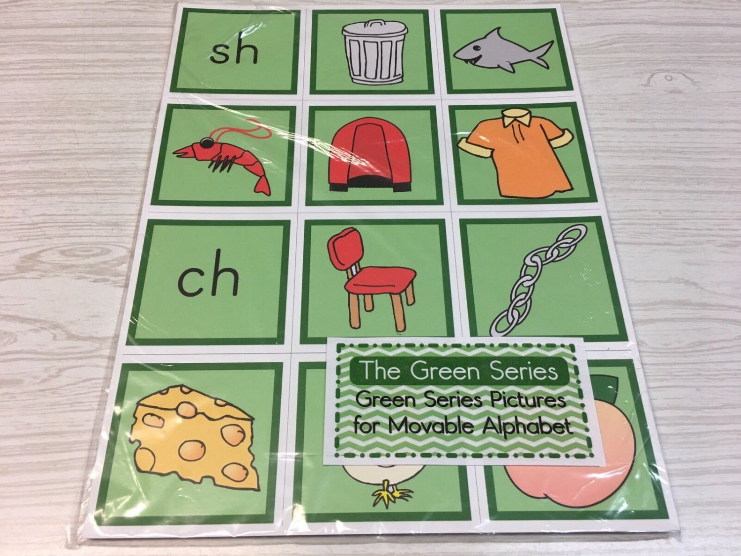 The Green Series - Pictures For Movable Alphabet - Montessori