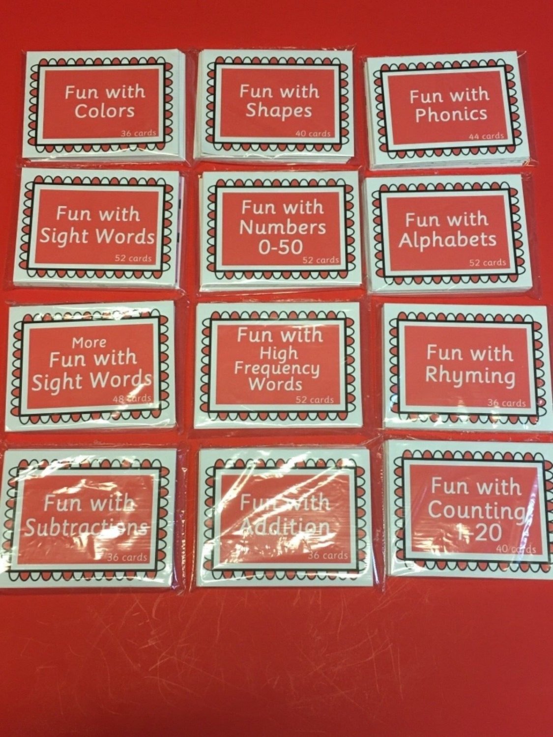 Preschool Learning (12 Packs) Alphabet Phonics Words Shapes Colors & Number