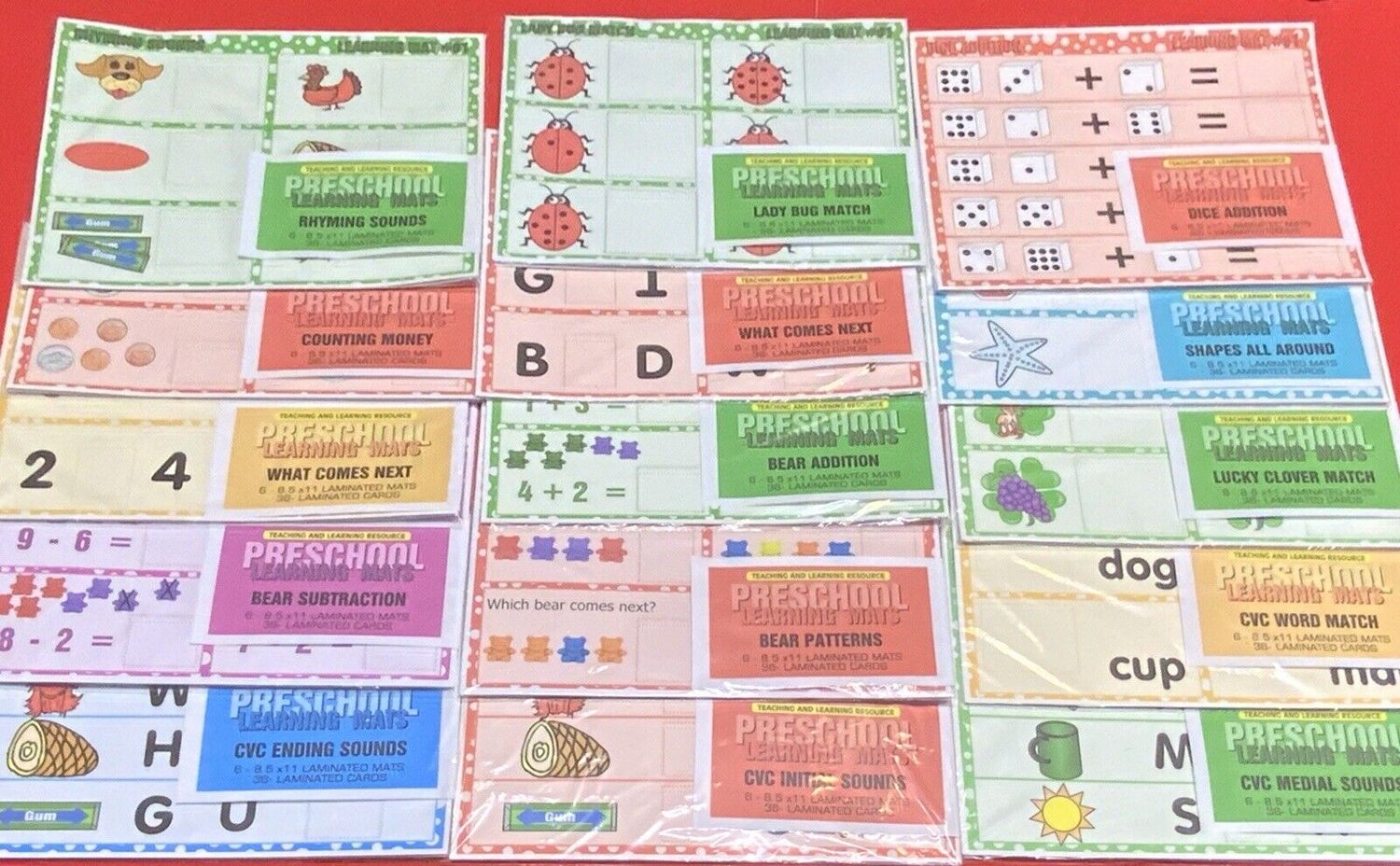 15 sets Classroom Bundle - Set of 90 Learning Mats / Cards - Laminated ...