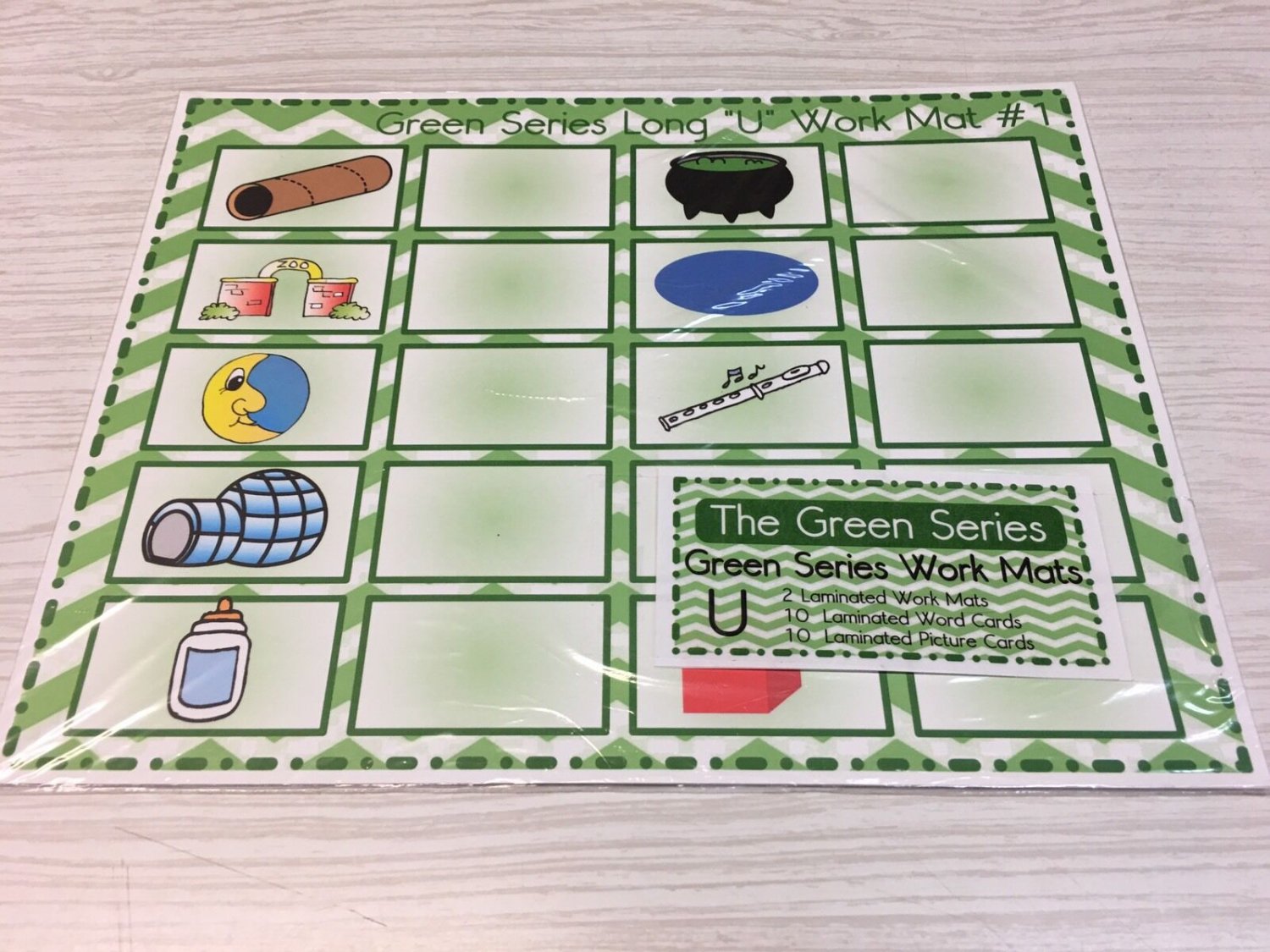 The Green Series - Vowel U Work Mats (20 cards-2 Laminated WorkMats ...