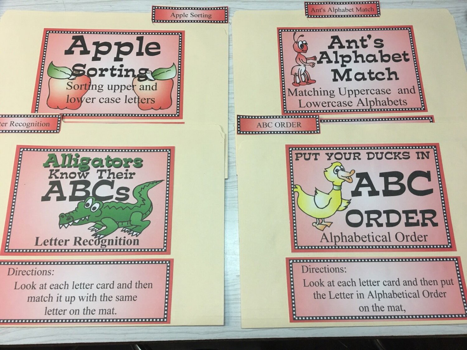 Bundle of Four Alphabet / Letter File Folder Set - Activity Set - READING