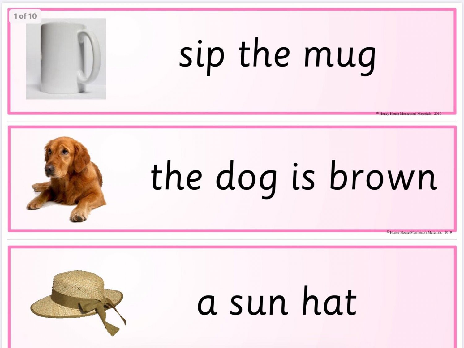 PINK SERIES | Montessori Activity - Reading Phrases | Educational Material