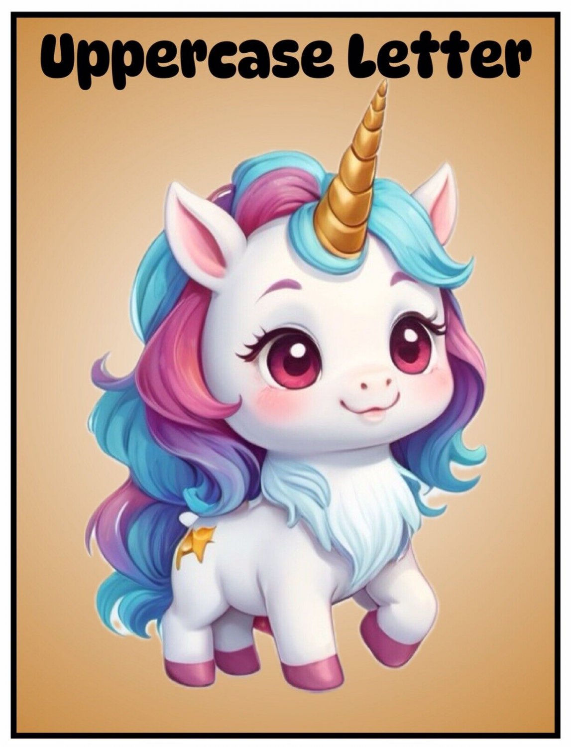 Unicorn letter Match Game - Uppercase & Lowercase Letter Sorting -DIY KIT