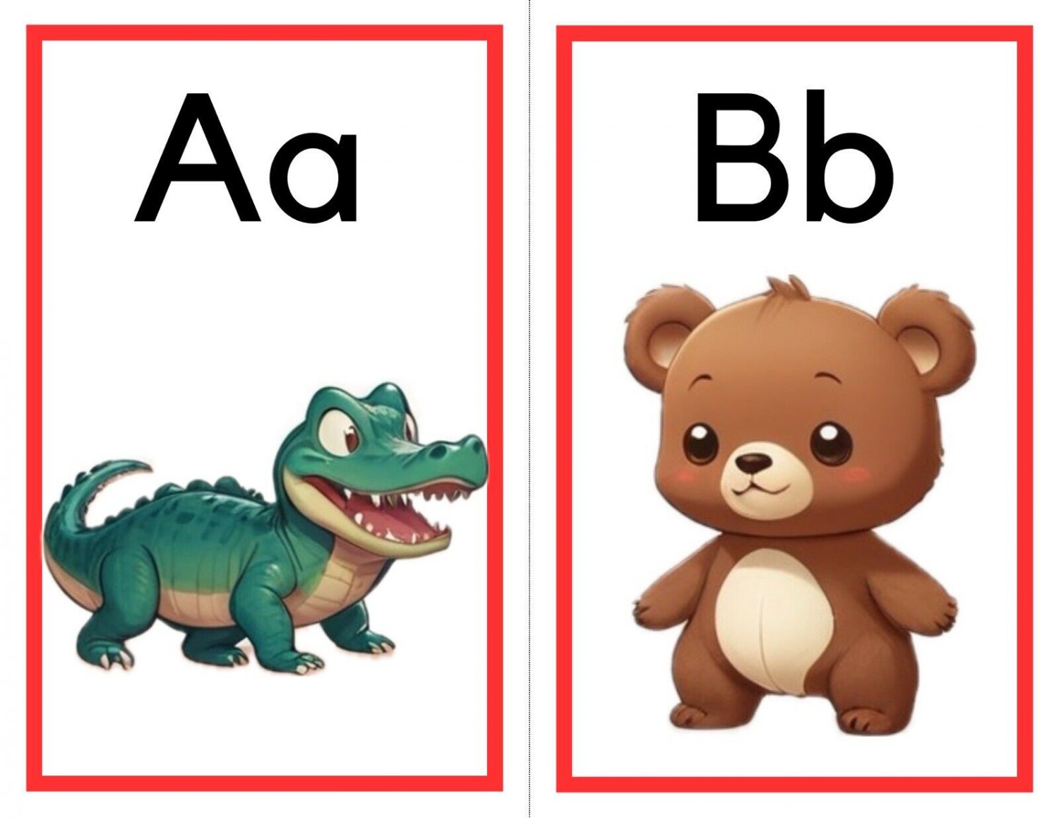 Large Set - 26 Letters Alphabet Flash Card Set - Laminated Set 5.5x8