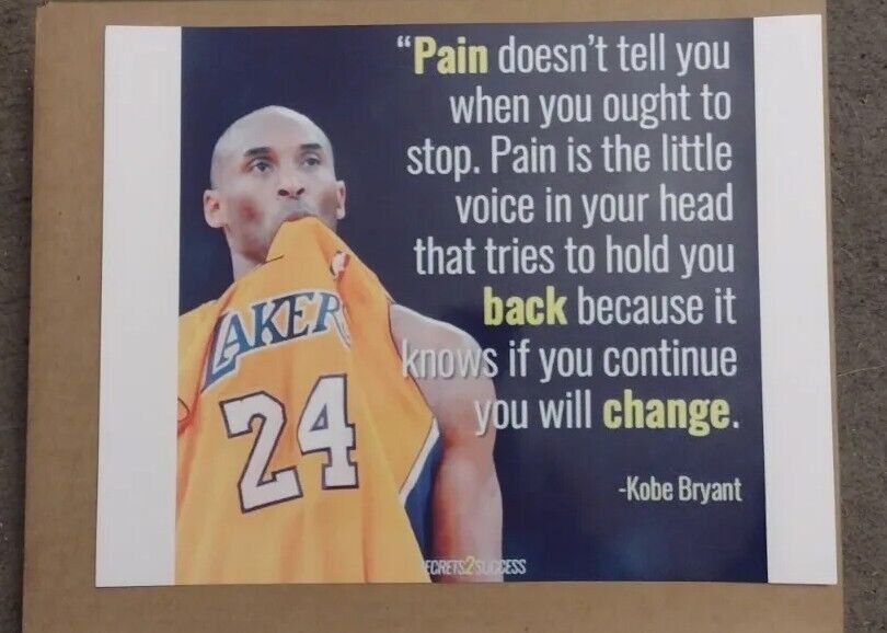 KOBE BRYANT LAKERS MOTIVATIONAL 8.5x11 GLOSSY BASKETBALL REPRINT WALL ...