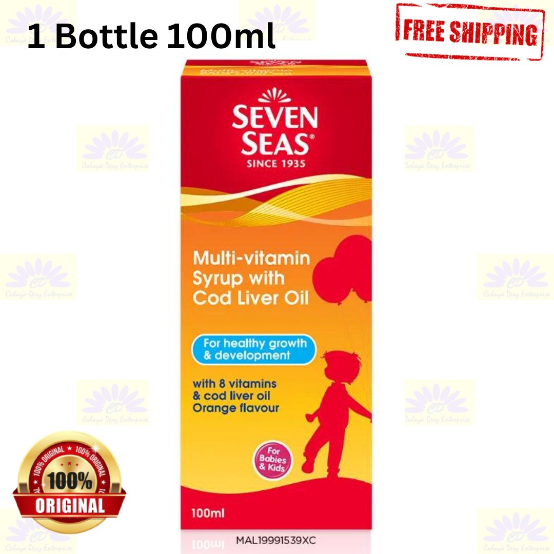 1 X Seven Seas Multivitamin Syrup 100ml Cod Liver Oil Orange Flavour ...