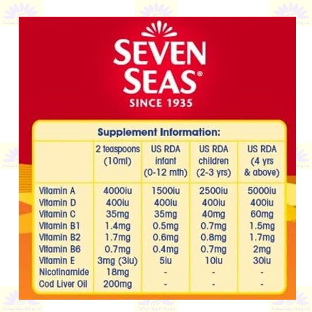 1 X Seven Seas Multivitamin Syrup 100ml Cod Liver Oil Orange Flavour ...
