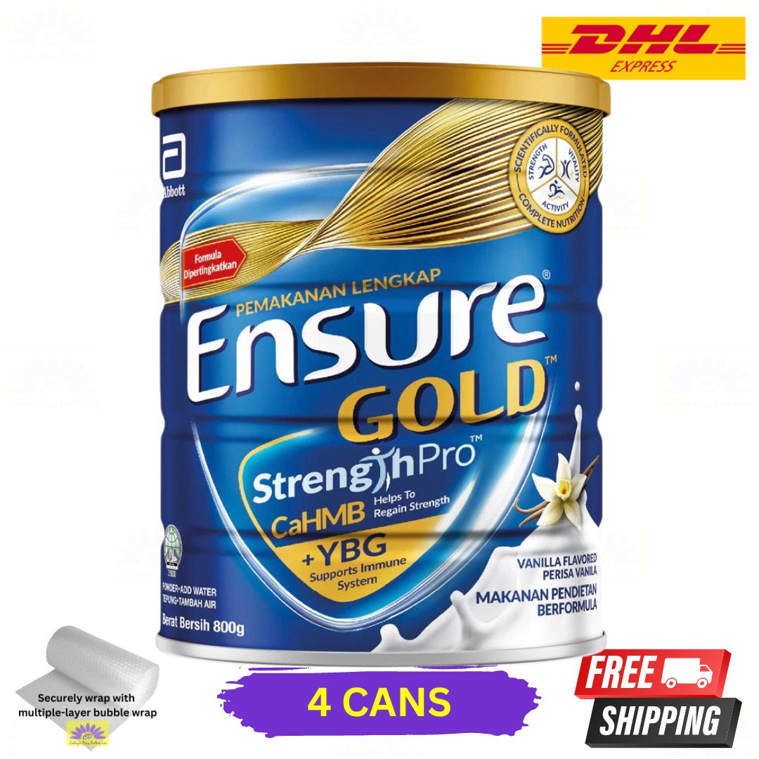 4 X Abbott Ensure Gold Vanilla Milk Powder 800g for Middle-Age & Elderly