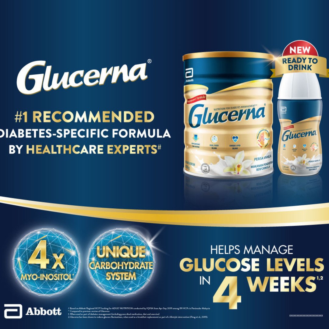 1 X Glucerna Triple Care 400g Diabetic Milk Powder Vanilla Flavour