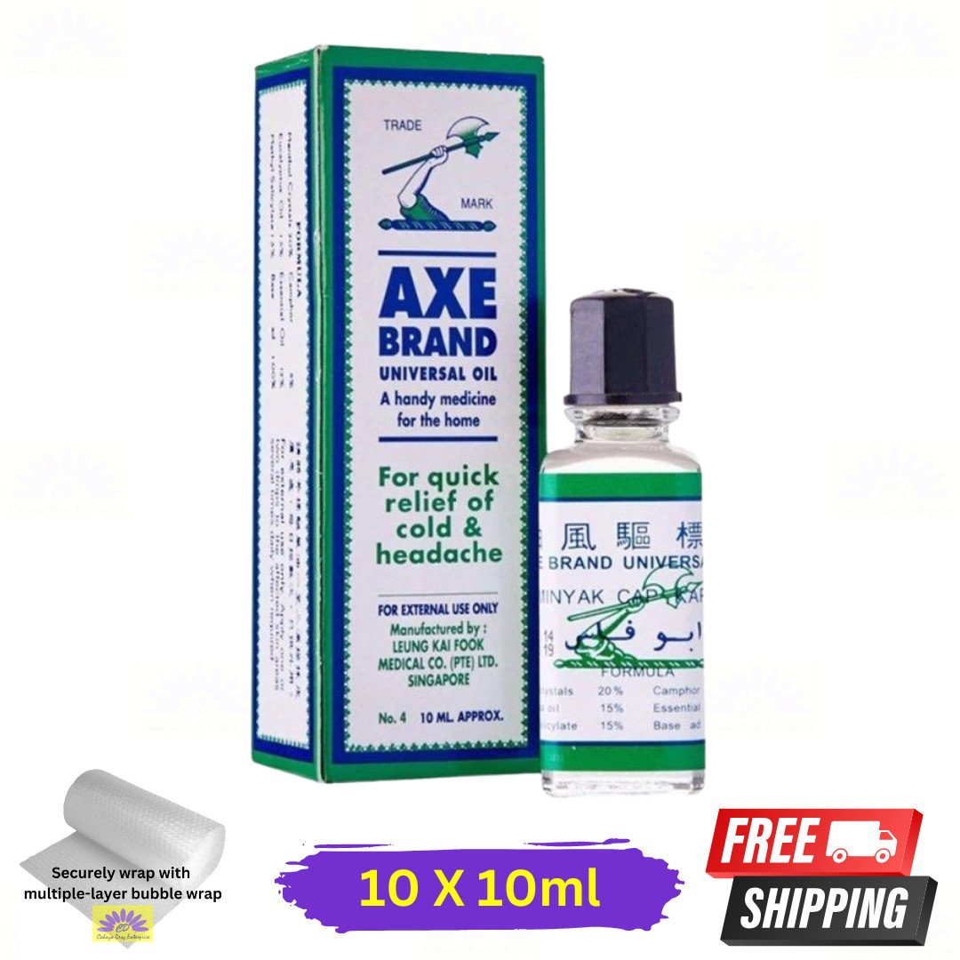 10 X Axe Brand Universal Oil 10 ml Relief for Cold, Headache ...