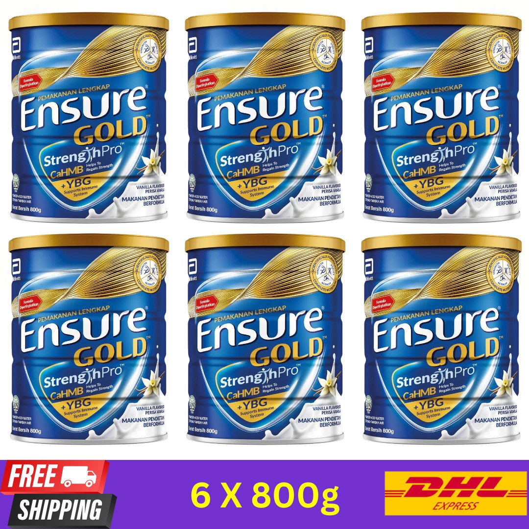 6 X Abbott Ensure Gold Vanilla 800g For Adult with HMB